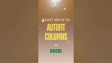 2 Ways To Autofit Columns In Excel Exceltech Exceleducation Exceltips Youtube