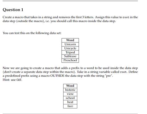 Solved Question Create A Macro That Takes In A String And Chegg Com