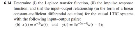 614 Determine I The Laplace Transfer Function Studyx