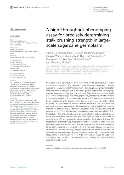 Pdf A High Throughput Phenotyping Assay For Precisely Determining