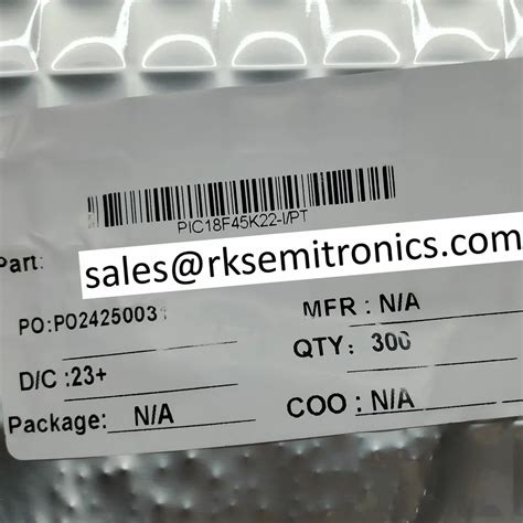 Pic18f45k22 Ipt 8 Bit Microcontrollers Mcu 32kb Flash 1536b Ram 8b