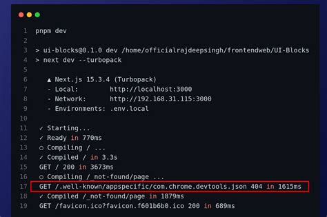 How To Fix The “ Well Known Appspecific Com Chrome Devtools Json” Error In Next Js 15 By