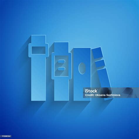 파란색 배경에 격리된 용지 잘라낸 책 아이콘입니다 종이 아트 스타일 벡터 0명에 대한 스톡 벡터 아트 및 기타 이미지 0명 3차원 형태 공부 Istock