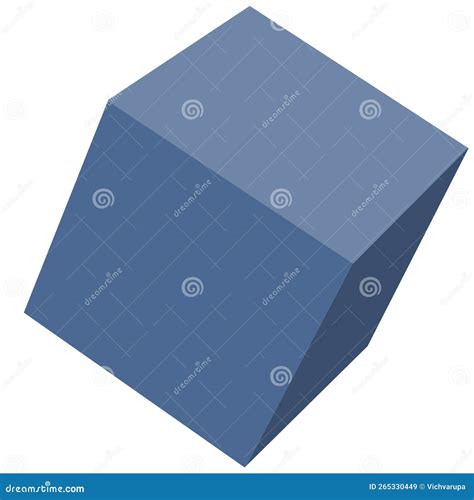 Volumetric Polygon In Blue Color Isolated Object On White Background Vector Illustration