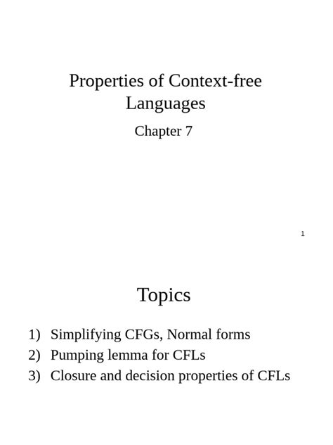 Properties Of Context Free Languages Pdf