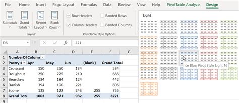 pivot table styles · closedxml closedxml wiki · github