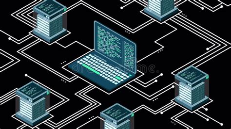 Abstract Isometric High Technology Animation Cloud Storage Isometric Illustration Big Data