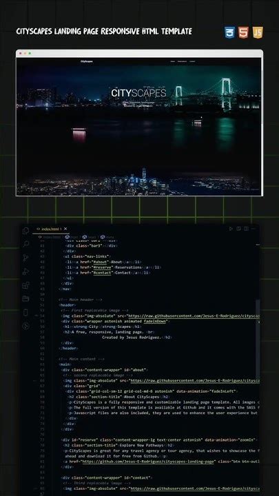 Cityscapes Landing Page Html🧑‍💻 Coding Programming 2024 Htmlcssjs