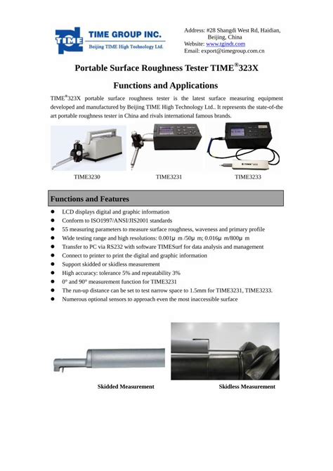 Pdf Portable Surface Roughness Tester Time 323x Functions And Dokumen Tips