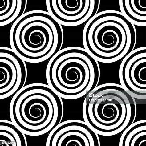 검은 색 배경에 격리 된 흰색 윤곽 나선형 매끄러운 패턴 벡터 그래픽 드로잉입니다 텍스처 검은색에 대한 스톡 벡터 아트 및 기타 이미지 Istock
