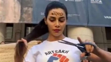 Viral Video Woman In Canada Chops Off Hair In Solidarity After Mahsa