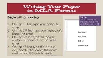 MLA Format PDF Presentation And Practice Sheets By Fuller Teaching Resources