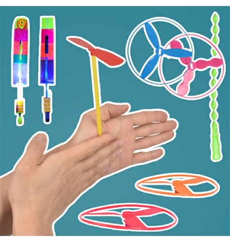 Led 낙하산 장난감 어린이 날리는 놀이 불빛 플라이 프로펠러 새총 캠핑장 야외 놀거리 티몬
