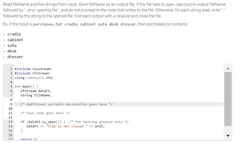 Solved Read Filename And Five Strings From Input Open