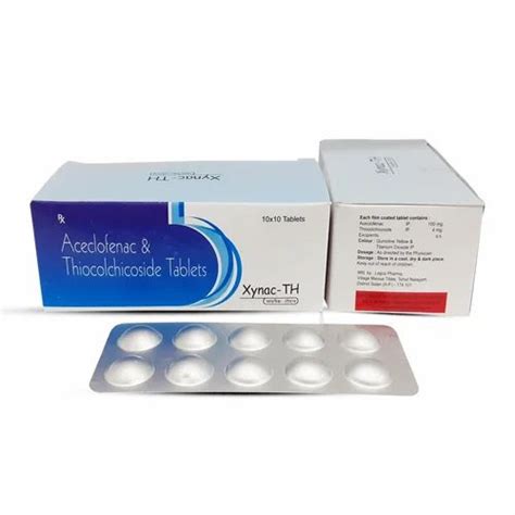 Xynac Th Aceclofenac 100 Mg Thiocolchicoside 4 Mg At ₹ 179000box