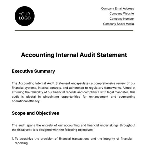 Accounting Internal Audit Statement Template Edit Online And Download Accounting Internal Audit Statement Template Edit Online And Download