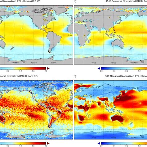 Normalized Planetary Boundary Layer Height Maps In Dfj Season From Download Scientific Diagram