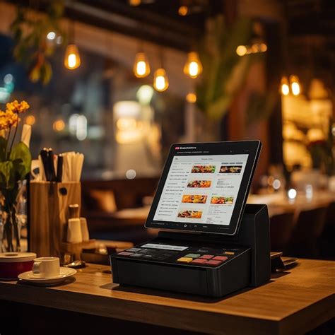 visual of a restaurant pos system with tables orders and kitchen ticket printing premium ai