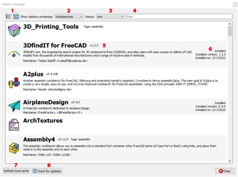 Std AddonMgr FreeCAD Documentation