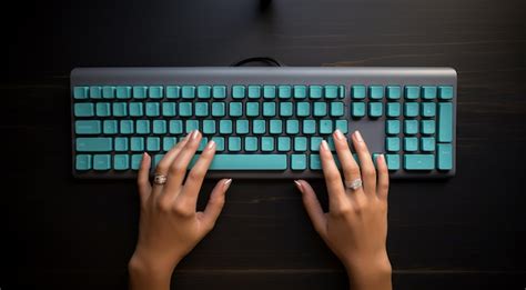 premium ai image female hands typing on the keyboard