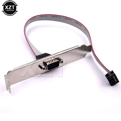 마더 보드 용 1 개 9 핀 rs232 db9 핀 com 포트 리본 직렬 케이블 커넥터 브래킷 남성 고품질 용품 액세서리