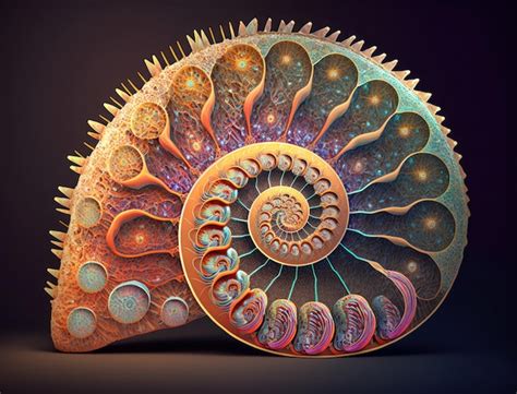 Premium Ai Image Ammonite Fossil Background Created With Generative