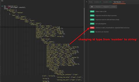 Json How To Make Ajv Validation Using Postman Return Keyvalue In Error Message Stack Overflow
