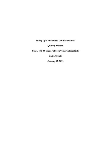 Csol 570 Network Visualization And Vulnerability Detection Module 1