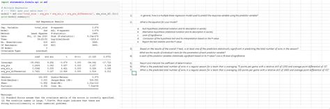 Solved Import Statsmodels Formulaapi As Sm Multiple