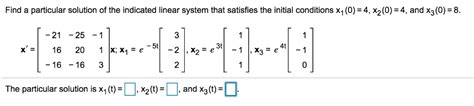 solved find a particular solution of the indicated linear