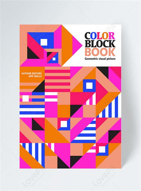 세련된 기하학적 컬러 블록 책 표지 디자인 이미지 사진 465332429 무료 다운로드