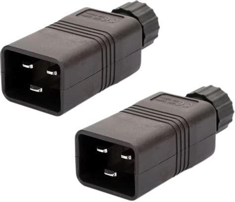 2 Pack Iec 320 C20 Rewirable Diy Power Plug Adapter Toptekits C20 Screw Lock Ac Plug Iec 320
