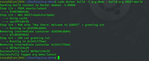 Docker ARG Instruction GeeksforGeeks