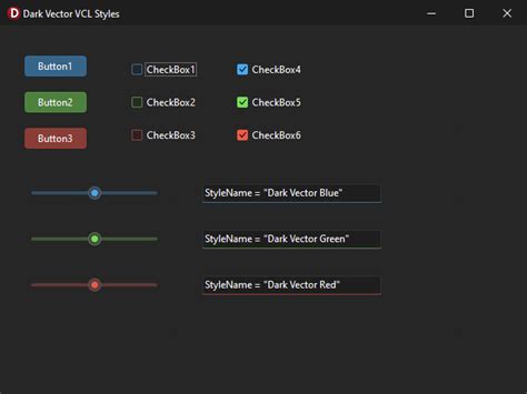 Delphistyles Vcl Style Dark Vector