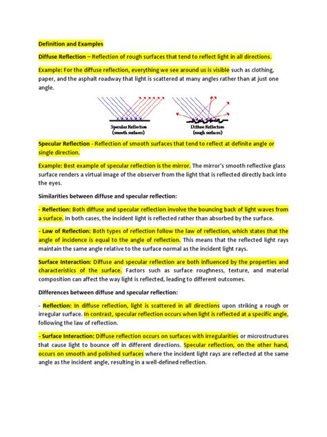 Diffuse Vs Specular Reflection Pdf