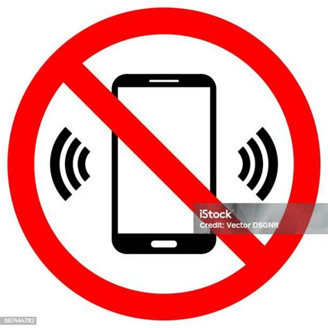 휴대 전화 사용 기호 밖으로 교차 침묵 기호를 유지 합니다 스마트폰 아이콘은 빨간색 동그라미입니다 벡터 전화에 대한 스톡 벡터 아트 및 기타 이미지 Istock