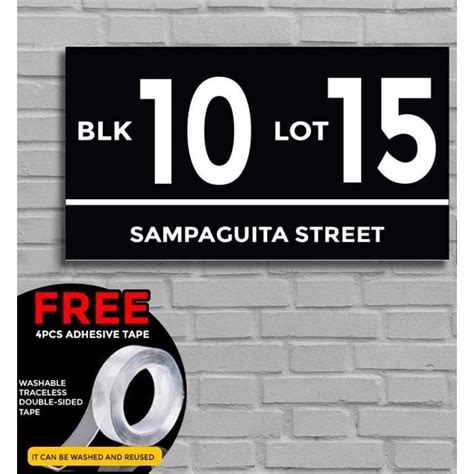 Personalized House Number Home Address Plate 5mm Sintraboard 5x9 Inches Blk Lot Signage