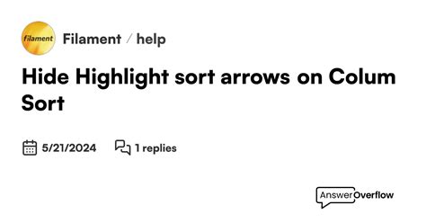 Hide Highlight Sort Arrows On Colum Sort Filament