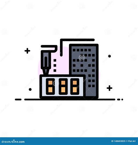 3d Architecture Construction Fabrication Home Business Flat Line Filled Icon Vector Banner