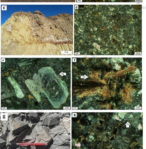 Field Photographs And Photomicrographs Of Hydrothermal Alteration A