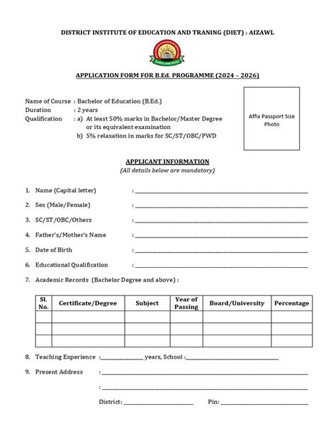 Pages 22 Bed Application Form 2024 Pdf University And College Admission Academic Degree