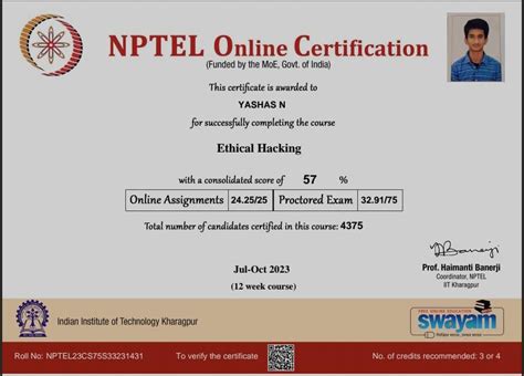 Ethicalhacking Nptel Cybersecurity Yashas N