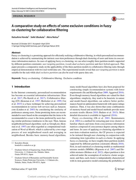A Comparative Study On Effects Of Some Exclusive Conditions In Fuzzy Co
