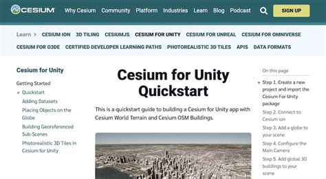 Quick Start Unity Cesium 3D Tiles Nederland