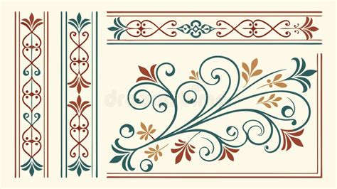 Decorative Border Pattern With Repeating Floral And Geometric Motifs Vector Design Generative Ai