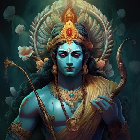 premium photo hindu god sri rama with bow and arrows shree ram navami