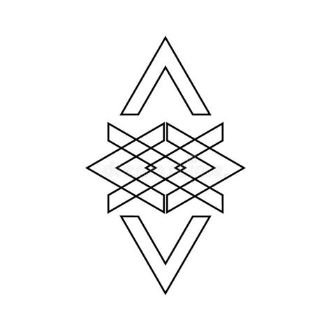 Abstract Geometric Line Art Pattern And Symbol Minimalist Design Stock Illustration