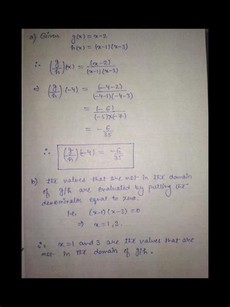 suppose that the functions g and h are defined as follows g x x 2 h x