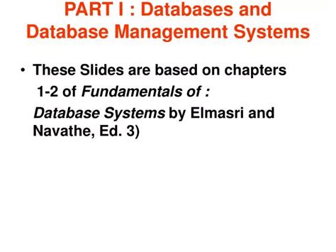 Ppt Part I Databases And Database Management Systems Powerpoint Presentation Id3714691