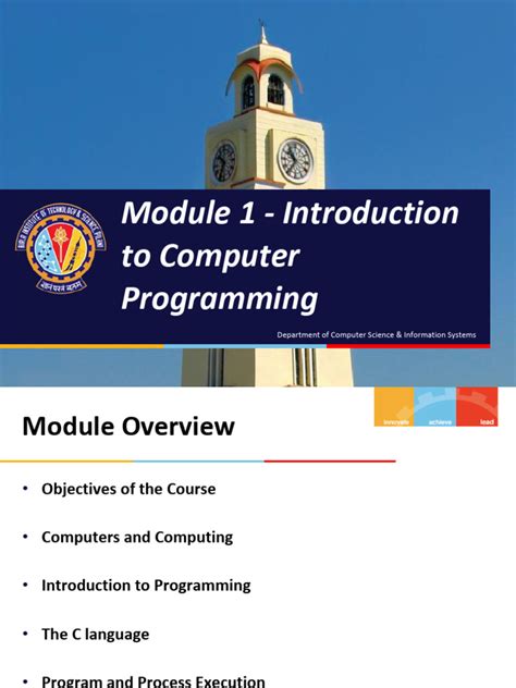 Module 1 Introduction To Computing Programming Pdf Computer Data